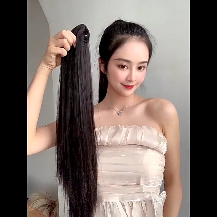 🔥พร้อมส่ง🔥สินค้าขายดีด้านแฟชั่น ยาว 55 CM วิกผม แฮร์พีช หางม้าทรงตรง ...