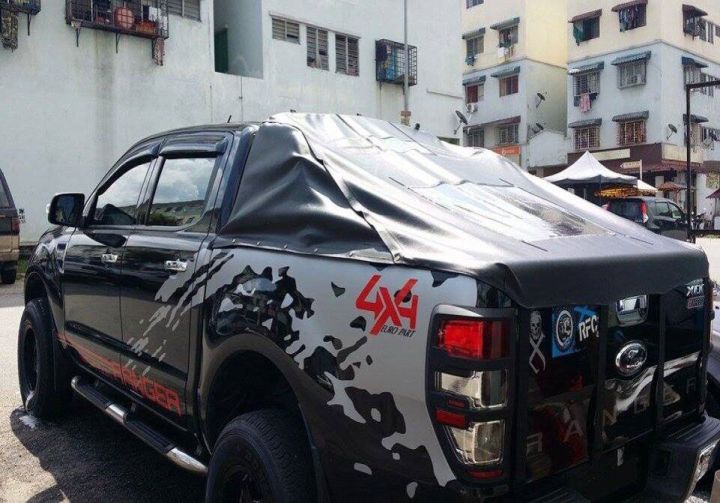 Ford ranger t6 t7 t8 t9 XL XLT WILDTRACK rear canvas cover bodykit body ...