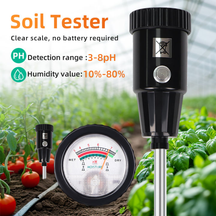 Soil meter tester portable humidity sensor humidity PH meter | Lazada PH