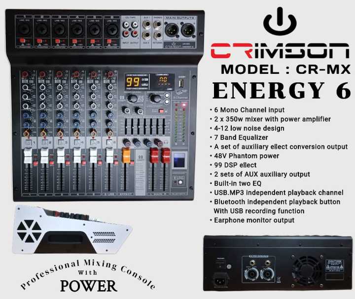 power mixer crimson energy 6 channel | Lazada Indonesia