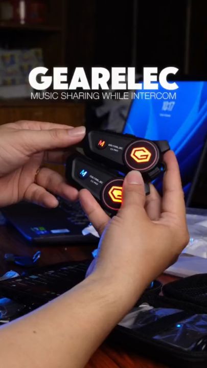 GEARELEC C2 Pro Motorcycle Helmet Intercom Headset 2 Riders For Music ...