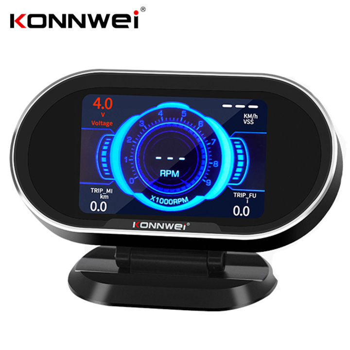 KONNWEI KW206 OBD2 On-Board HUD Head-up Digital Fuel Consumption Water ...