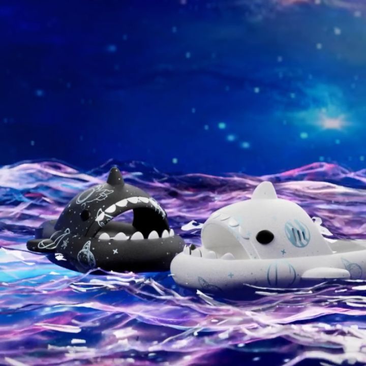 Infinity Shark Slipper 4CM Thick Sole Galaxy Adult Shark Slipper Unisex ...