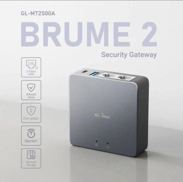 GL.iNet GL-MT2500A Brume 2 Mini VPN Security Gateway OpenWrt MT2500 ...