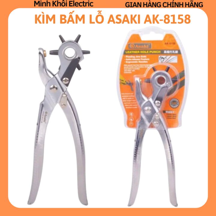 Kìm bấm lỗ đa năng Asaki AK-8158,kềm bấm lỗ, kìm đột lỗ thắt lưng, kìm ...