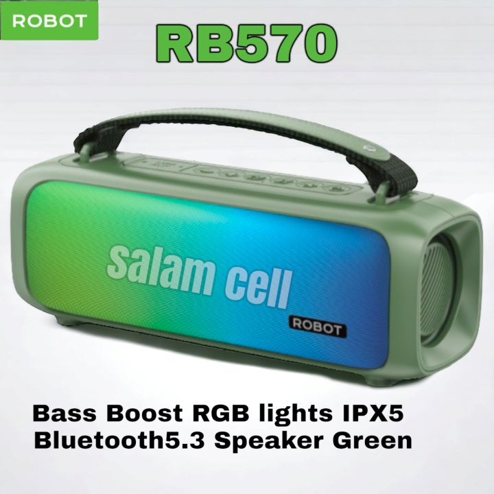 Speaker Bluetooth ROBOT RB570 Bass Boost RGB lights IPX5 Bluetooth5.3 ...
