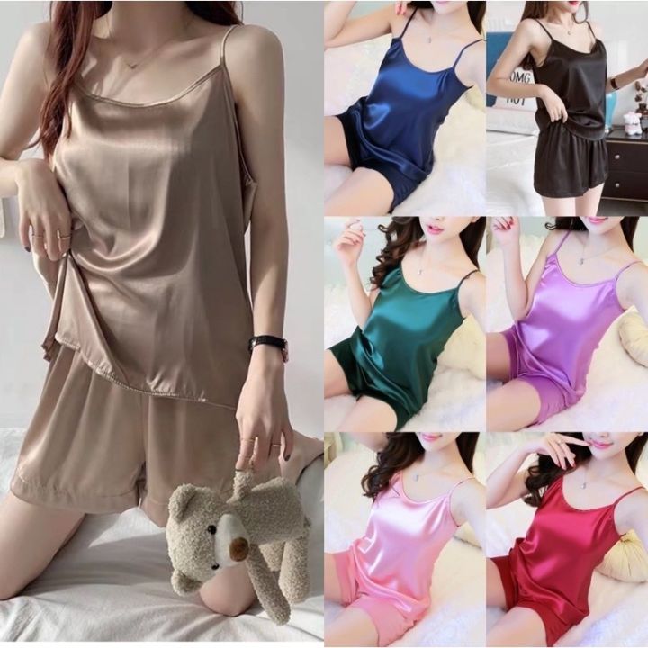 Terno Short Silk Sleepwear for Adult (S - L) | Lazada PH