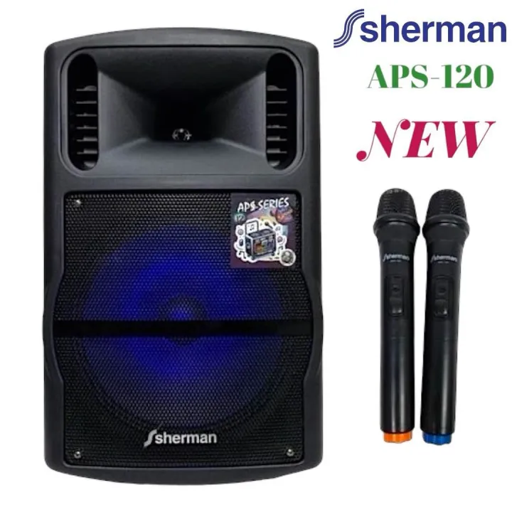 โฉมใหม่ SHERMAN APS-120 (APS110) ลำโพงบูลทูธ 12 นิ้ว 40W Bluetooth, USB ...