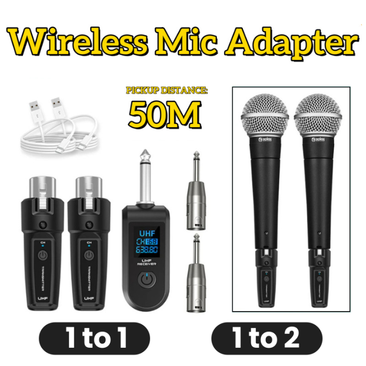 Wireless Dynamic Microphone XLR Mic Converter Adapter Condenser Plug ...