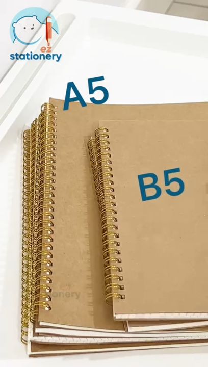 🇲🇾 Ready Stock Kraft/Black Cover Notebook A5 B5 100/120 Pages ...