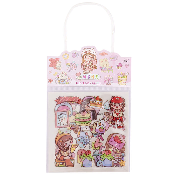 Girl Hand Account Sticker Set Student Hand Account DIY Guka Character ...