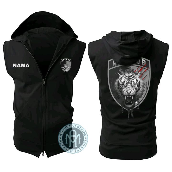Jaket Rompi Vest Zipper Resmob Macan Putih Kaos Lengan Panjang Lengan ...