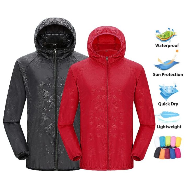 LNGXO Unisex Hiking Jacket Men Women Waterproof Quick Dry Camping ...