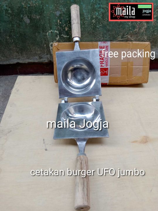 Cetakan ufo jumbo burger roti hamburger pres penekan kue waffle uvo ...