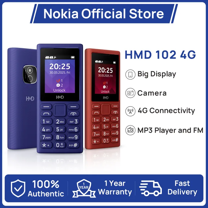 【2025 New Release】HMD 102 4G Keypad Basic Feature Phone Camera Phone ...