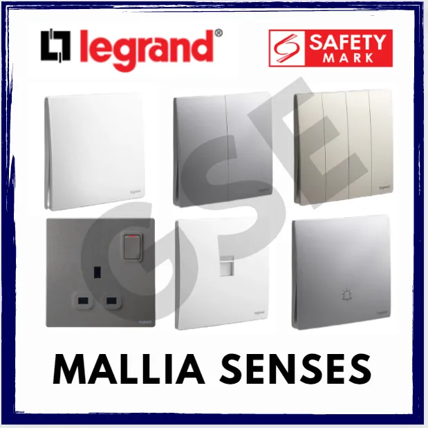 Legrand Mallia Senses 2Gang 1Way 2Way Switch Champagne Dark Silver ...