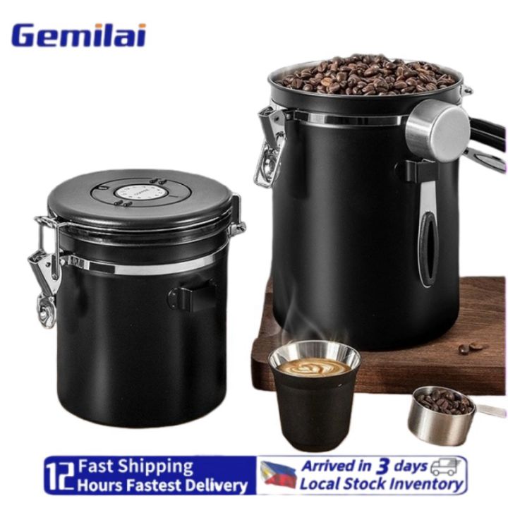 Coffee bean storage tank coffee powder sealed tank stainless steel ...