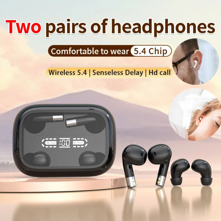 KEBIDU Two Pairs of Headphones Mini Invisible Sleep Earphones Bluetooth ...