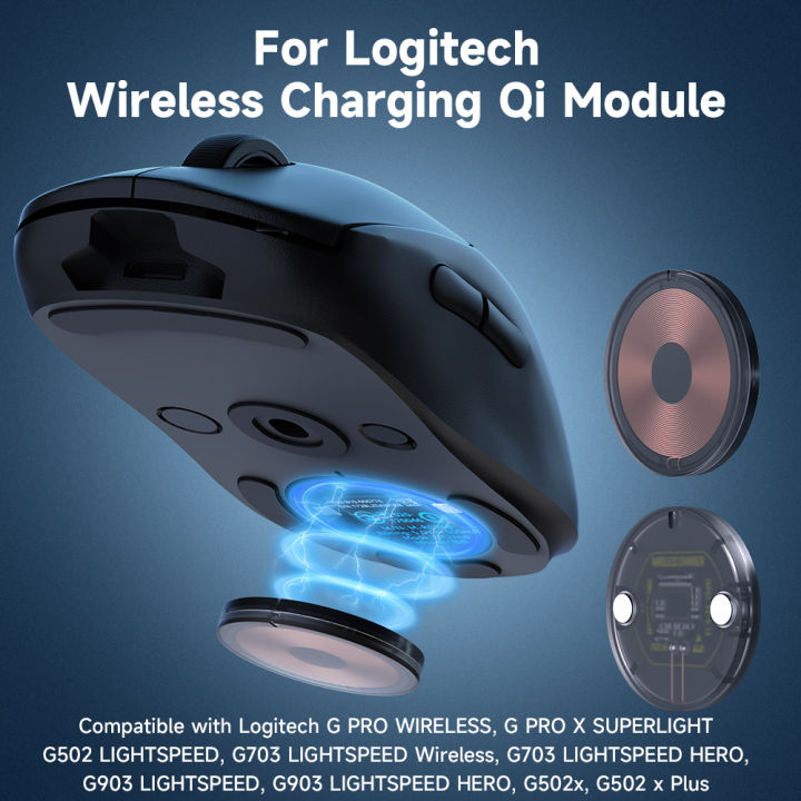 สำหรับเมาส์ Logitech ชาร์จไร้สายฐานโมดูล Qi สำหรับ logi G502 G703 G903 G Pro x gpw อุปกรณ์เสริม ...