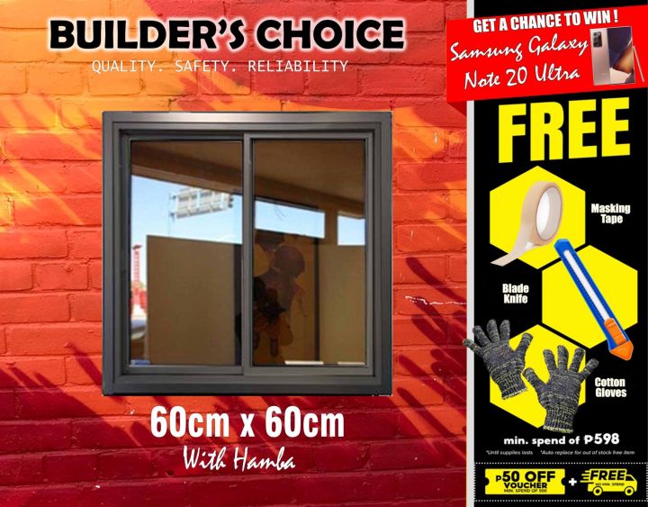 60x60cm Aluminum Window Set w/ Free Screen | Lazada PH