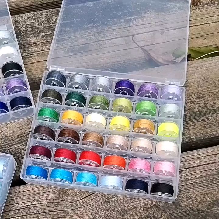 25 compartment plastic bobbin case bottom thread locking bobbin storage ...