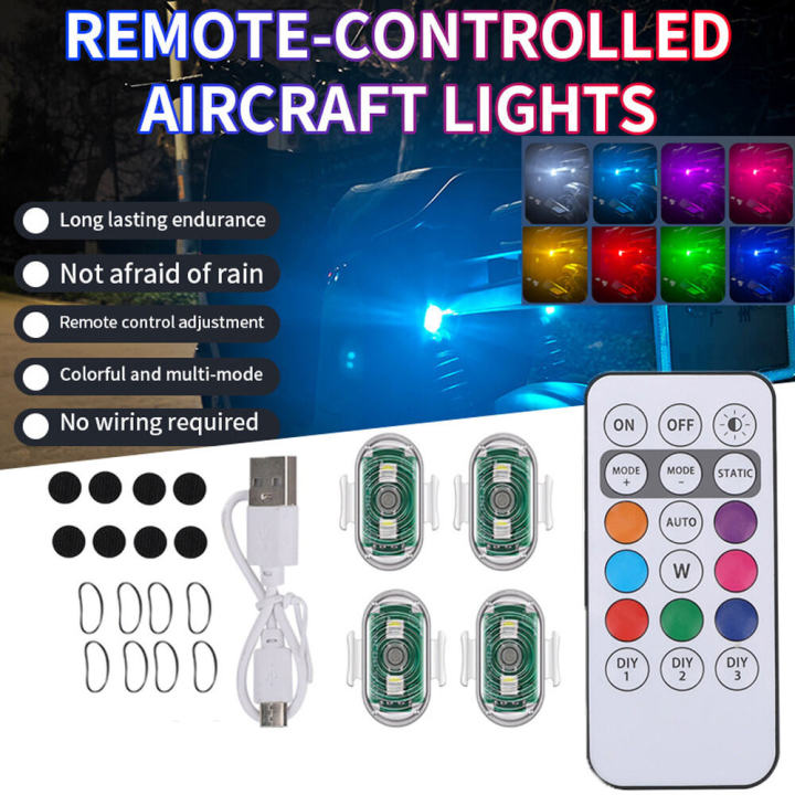 7 colors Remote Strobe Light for Motorcycles LED Flash Position ...