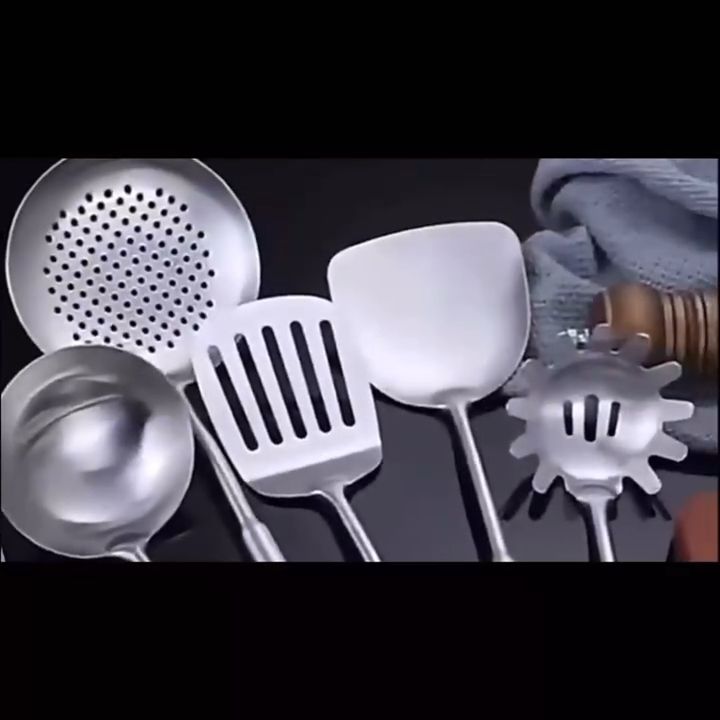 Germany stainless steel wok spatula and ladle for cooking set wok ...