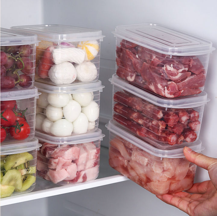 YESPERY 1/3Pcs 700ML Fridge Food Storage Boxes Clear Meat Freezing Box ...