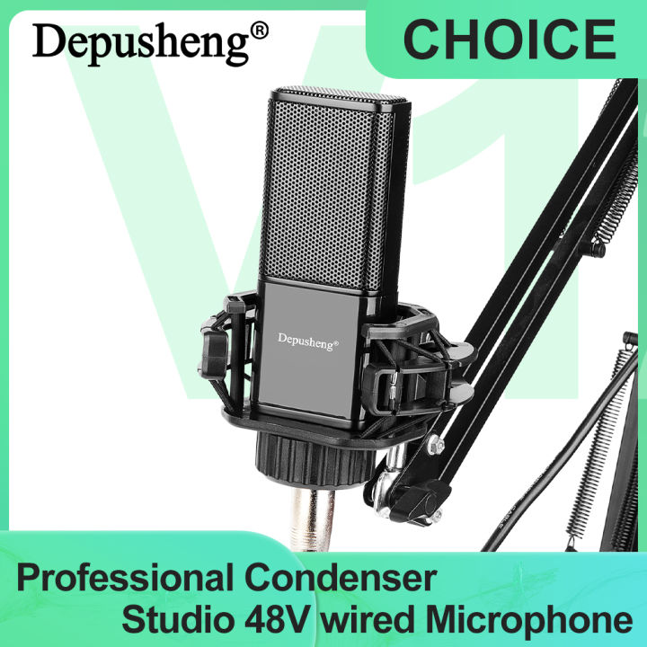 DEPUSHENG V12 condenser microphone 48V sound card microphone anchor ...