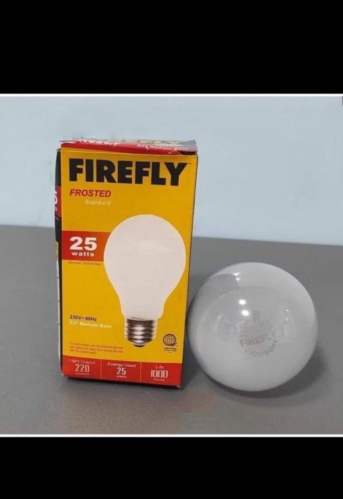 Firefly Frosted 25-watt incandescent bulb for warmer light, warm white ...