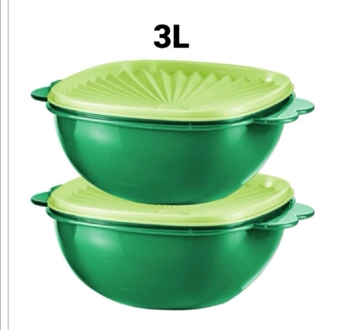 Tupperware Servelier Bowl 3L (1)green | Lazada