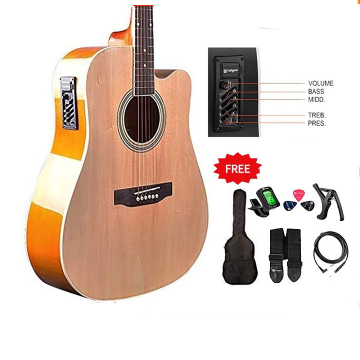 PLAYOU Electric Acoustic Guitar 41 Inches 4 /2 Band EQ Cutaway Full ...