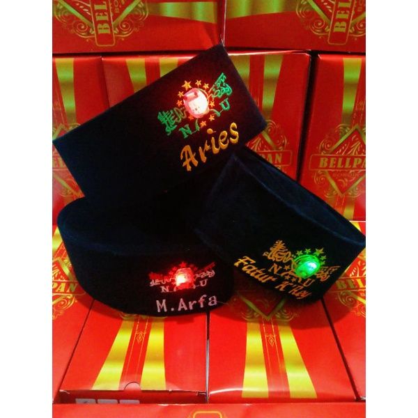 PECI LED BORDIR NU GRATIS NAMA KOPIAH SONGKOK BORDUR NU LED GRATIS NAMA ...