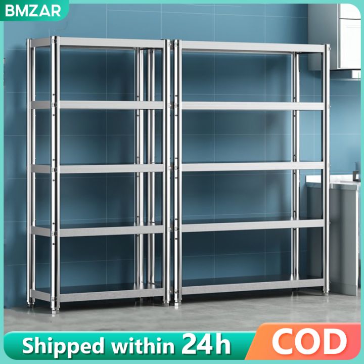 Stainless Steel Kitchen Storage Rack Shelf Rak Dapur Multipurpose Multi ...