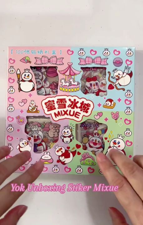 Sticker Box Mixue Anak Lucu Viral 2400 Isi 100 Lembar Sticker MIXUE ...