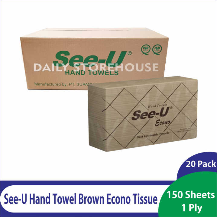 1 Dus Tissue See-U Hand Towel Warna Coklat Tissue Paper Brown Tisu ...