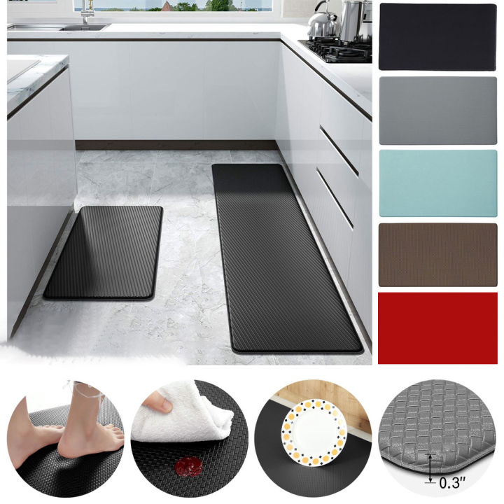 PVC soft thick Kitchen Mats Oil Proof Floor Mat Kitchen Carpet Kitchen ...