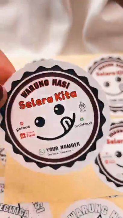 Buzz Gell Sticker Print Label Warnas Umkm Warung Nasi Stiker Bulat ...