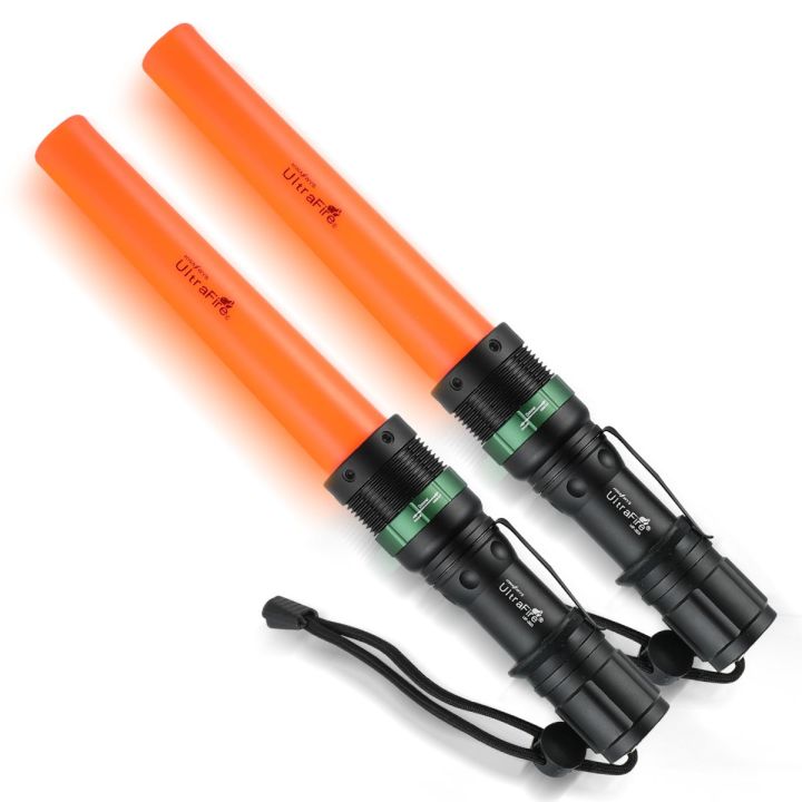 UltraFire 2pcs UF-303 11 inch Signal Wand with 3 Flashing Mode 18650/3 ...