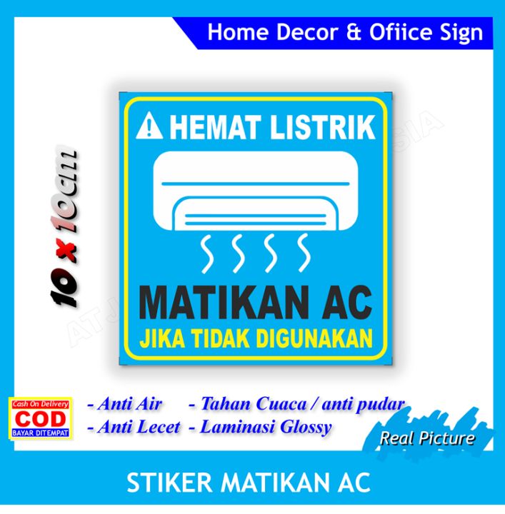 Stiker matikan AC jika tidak digunakan sticker hemat energi listrik ...
