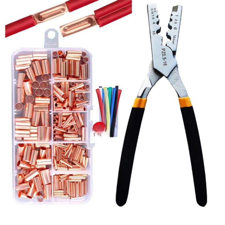 250 PCS GT ทองแดงเชื่อมต่อท่อลวด Joint ทองแดงขนาดเล็กหลอด Terminal ...