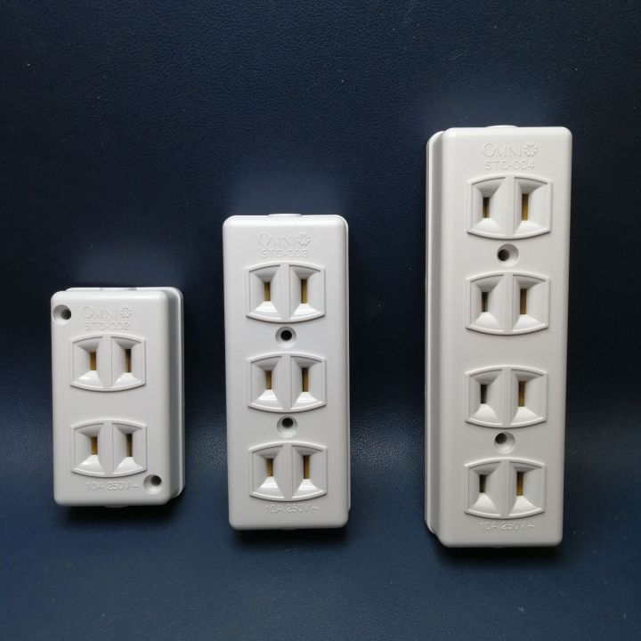 Omni Spring Type Outlet 10A, 250V (2 Gang - STO-002)(3 Gang - STO-003 ...
