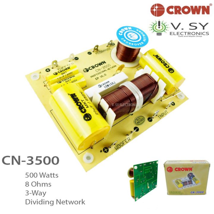 Original Crown CN-3500 500W 3 Way 8 Ohms Crossover Dividing Network ...