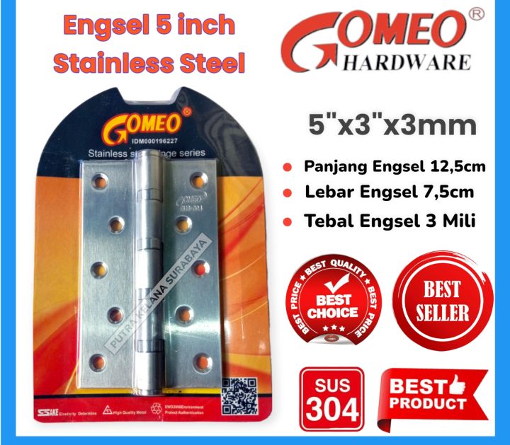 Engsel Pintu 5 inch Sus 304 GOMEO Dan ADRIELLE / Engsel Pintu 5 ...