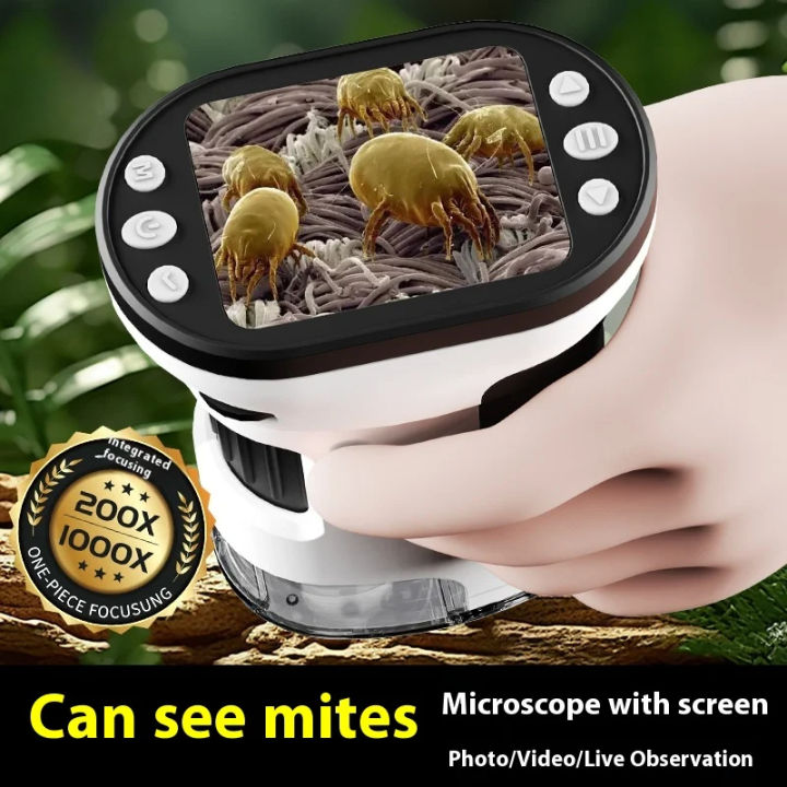 Kids Microscope Biological Kit 1000x Magnifier 200 Megapixels with LED ...