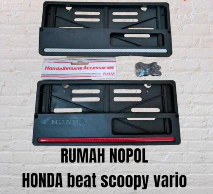 dudukan rumah nopol plat nomor honda beat scoopy vario 110 125 150 fi esp set depan belakang ...