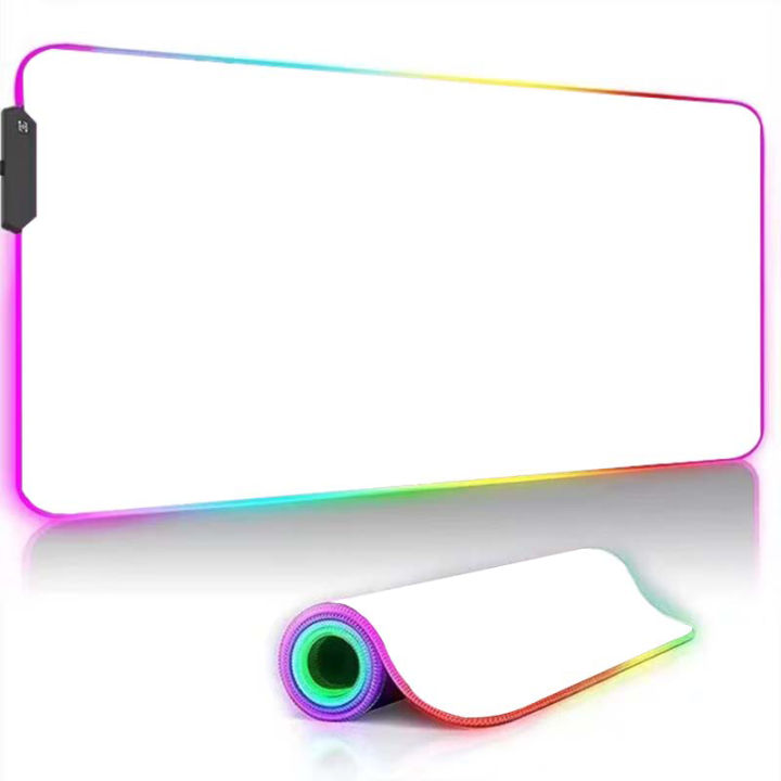 White And Black LED Mousepad RGB Gaming Mouse Pad Game Accessorie ...