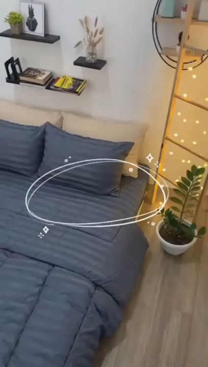 Bedcover 1 Set Lengkap Bahan Kain Microtencel Premium Import Salur ...