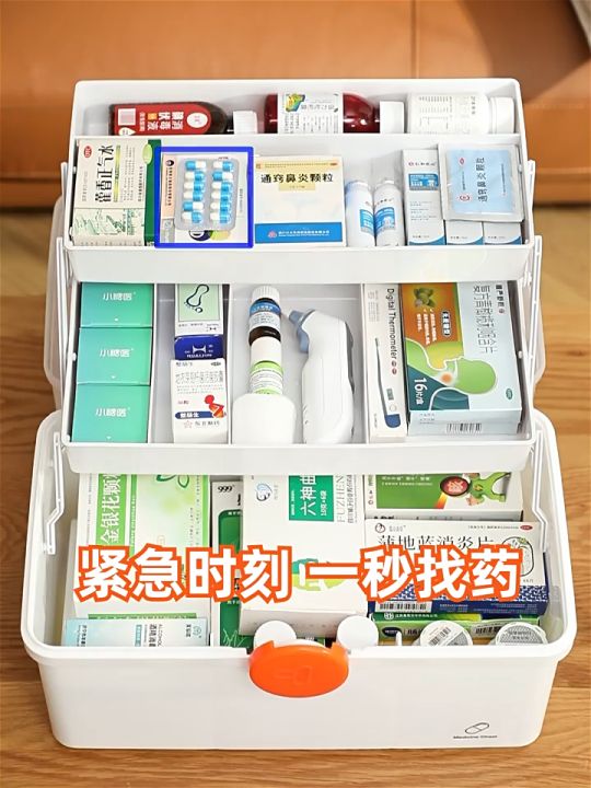 3 Layer Portable Medicine Box Pill Case First Aid Kit Storage Box Multi ...