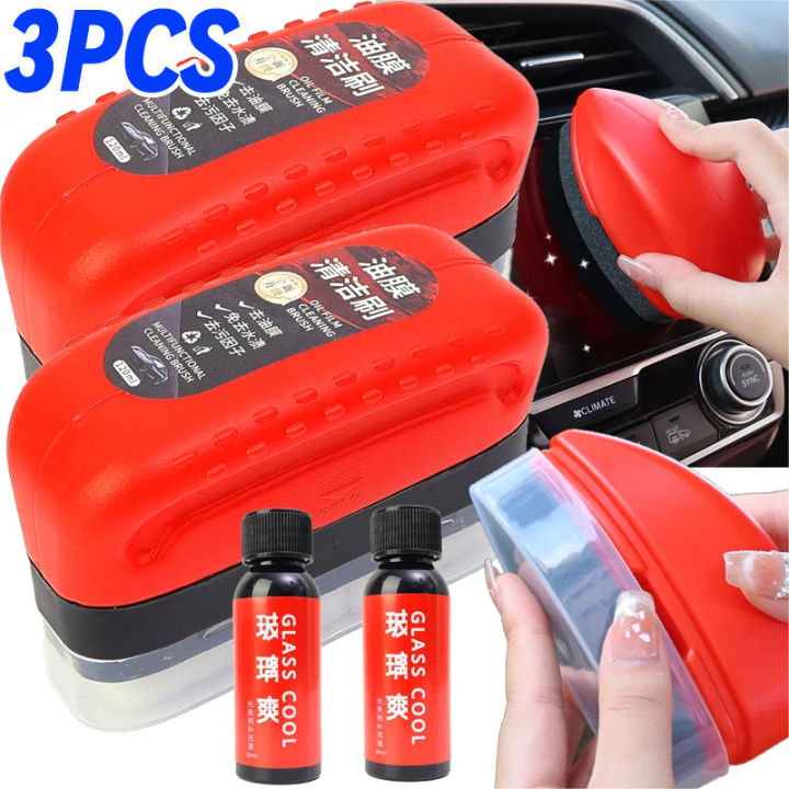 3PCS Car Glass Oil Film Remover Powerful Windshield Cleaner Car Glass ...